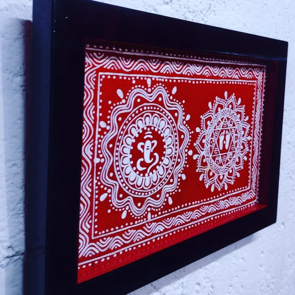 Shri Laxmi - Ganesh wall frames - Aipan