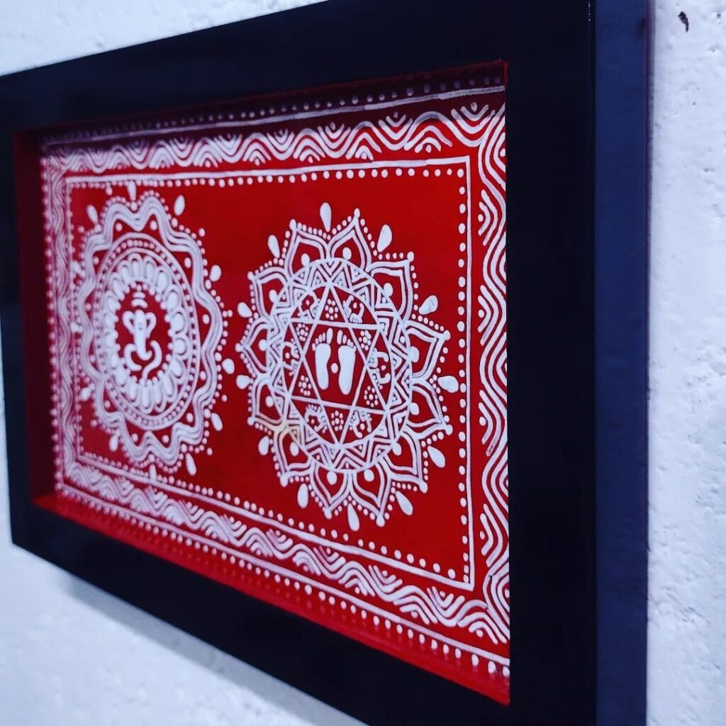 Shri Laxmi - Ganesh wall frames - Aipan
